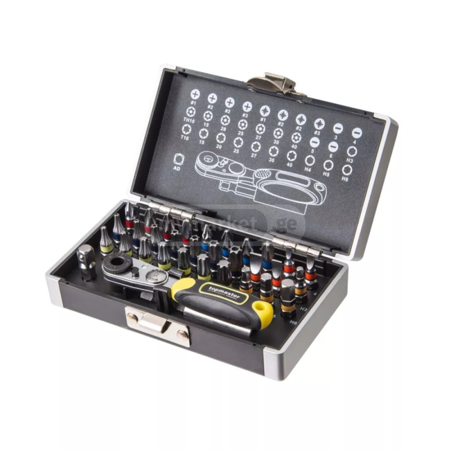 ნაკრები ბიტების დამჭერით Topmaster 330158 1/4" 33 ც | Покупайте и ...