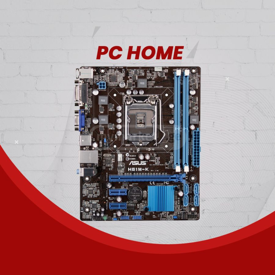 დედაპლატა 1155 სოკეტზე Asus H61m K გარანტიით მეორადი და ახალი